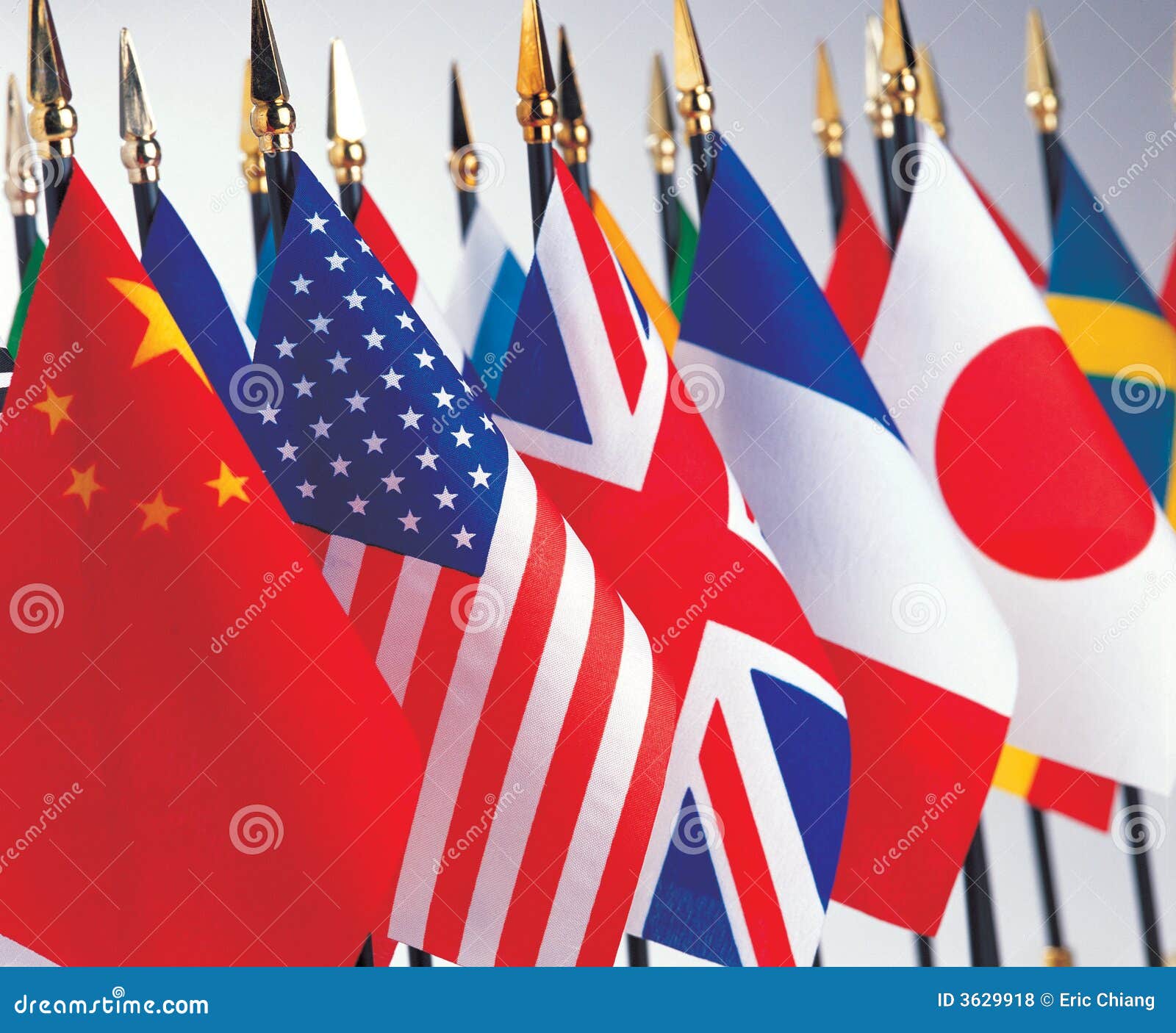 An Array of National Flags on Poles Stock Photo - Image of patriotism ...