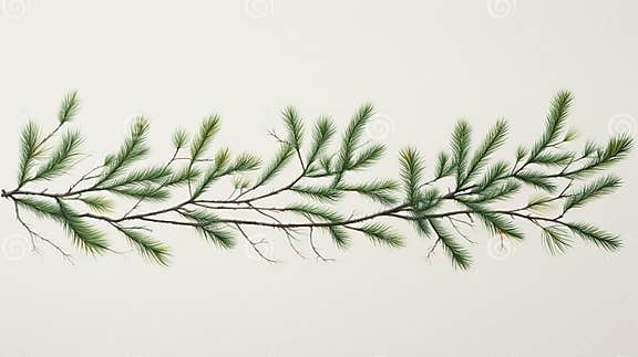 The Array of Needles on a Spruce Tree Branch Stock Illustration ...