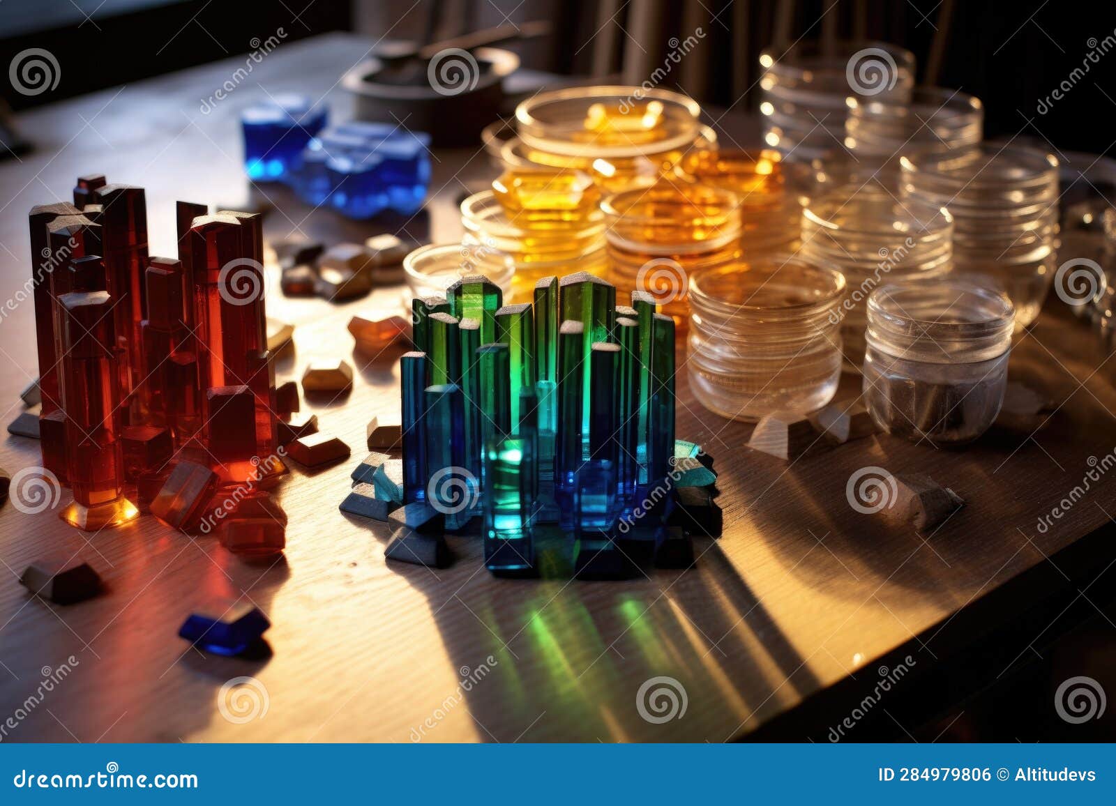 Array of Optical Glass Materials Ready for Processing Stock ...