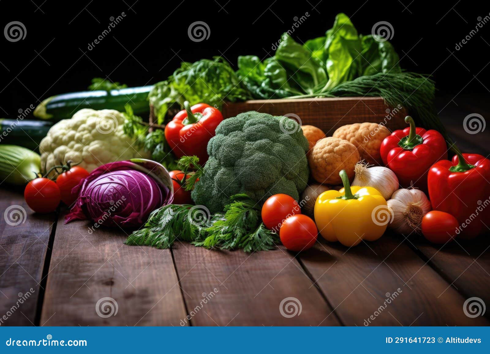 An Array of Organic Farm-grown Vegetables on a Wooden Surface Stock ...