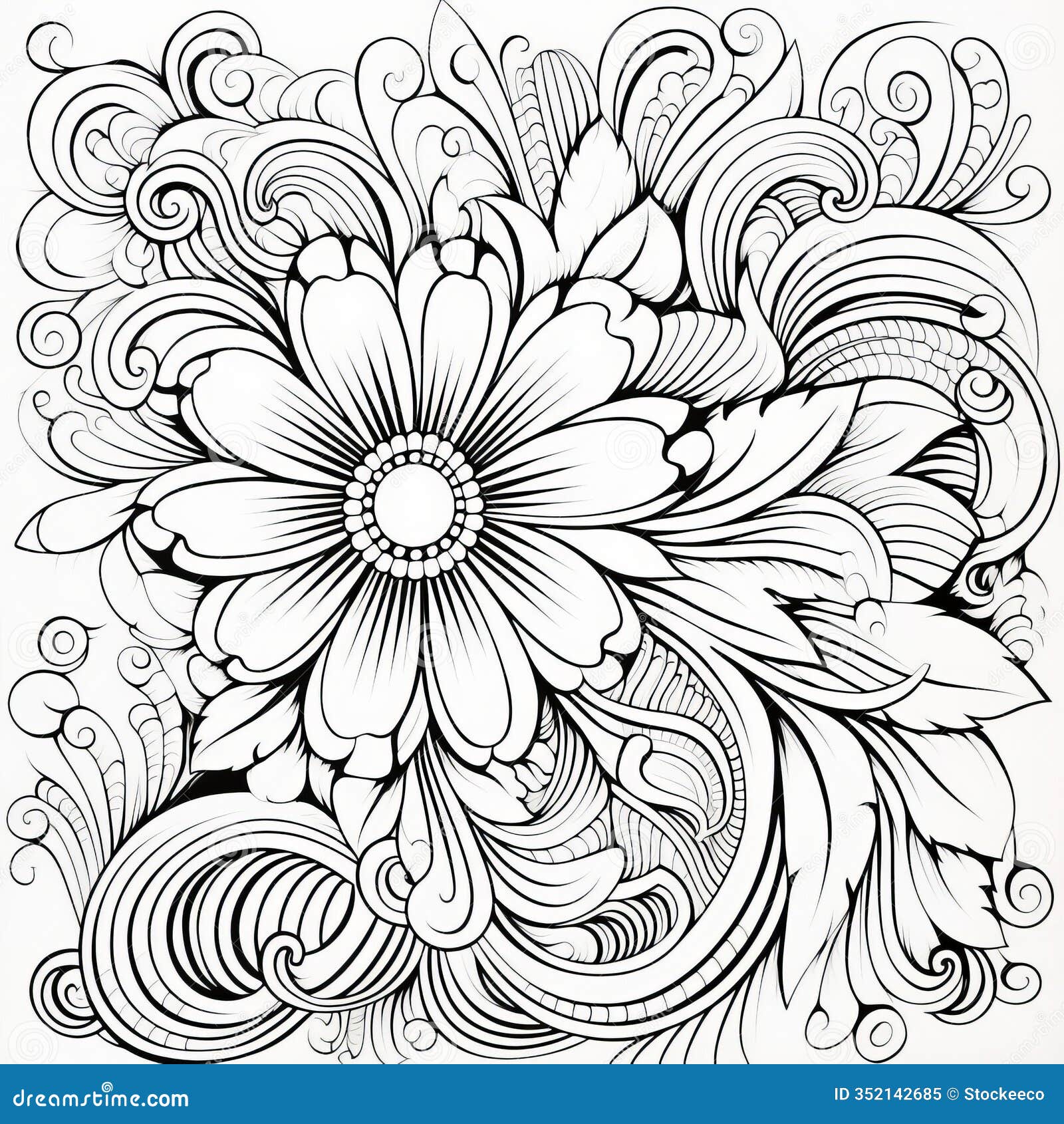Array Outline Coloring Page for Children with Thick Lines Stock ...