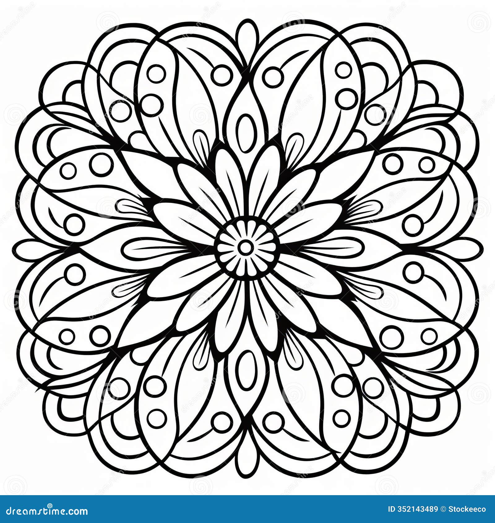 Array Outline Coloring Page for Children on White Background Stock ...