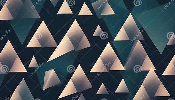 An Array of Overlapping Translucent Triangles in Shades of Teal, Beige ...