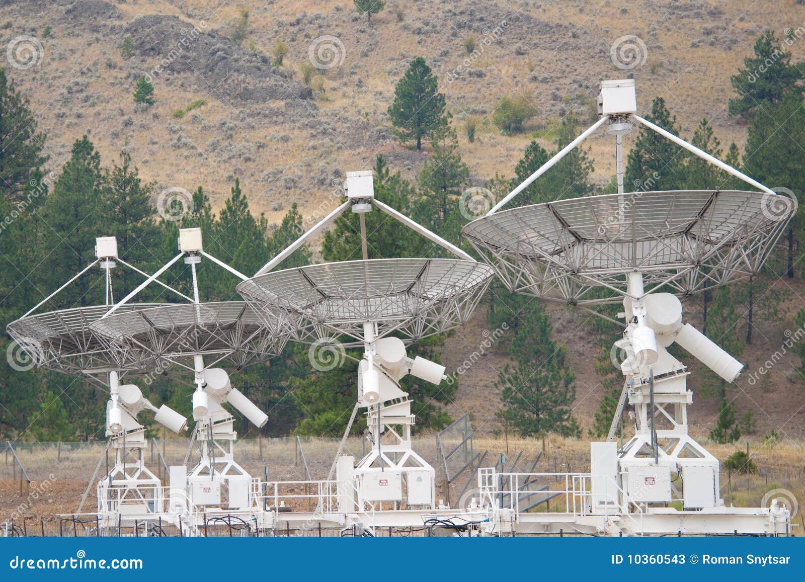 Array of Parabolic Antennae Looking into Space Stock Image - Image of ...