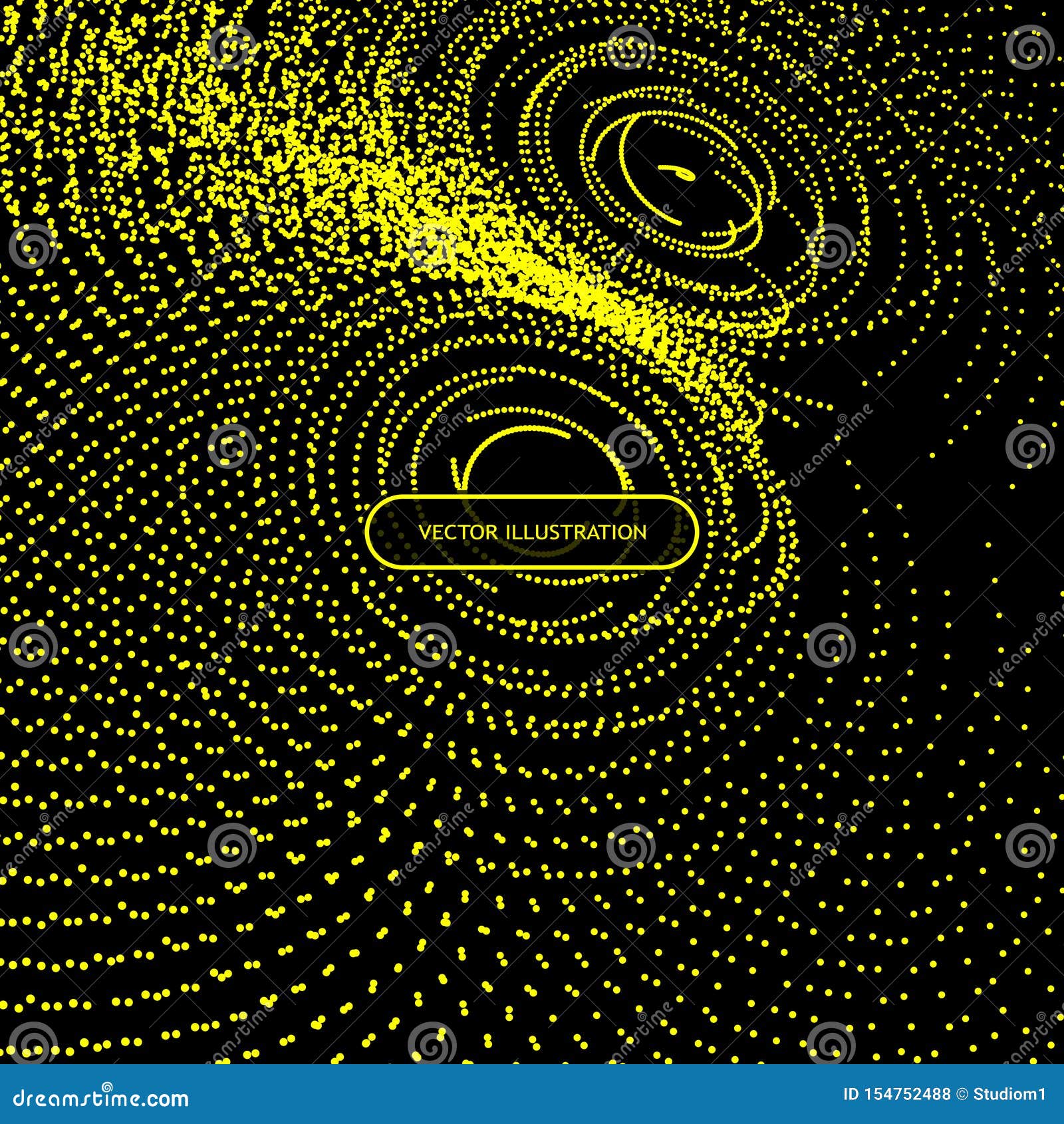 Array with Particles. Abstract Dynamic Background. Technology Vector ...