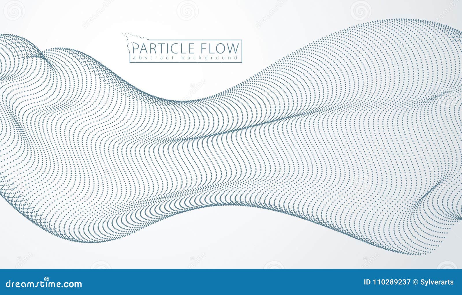 Array of Particles Flowing, Dynamic Sound Wave. 3d Vector Illustration. Mesh of Blurred Dots ...