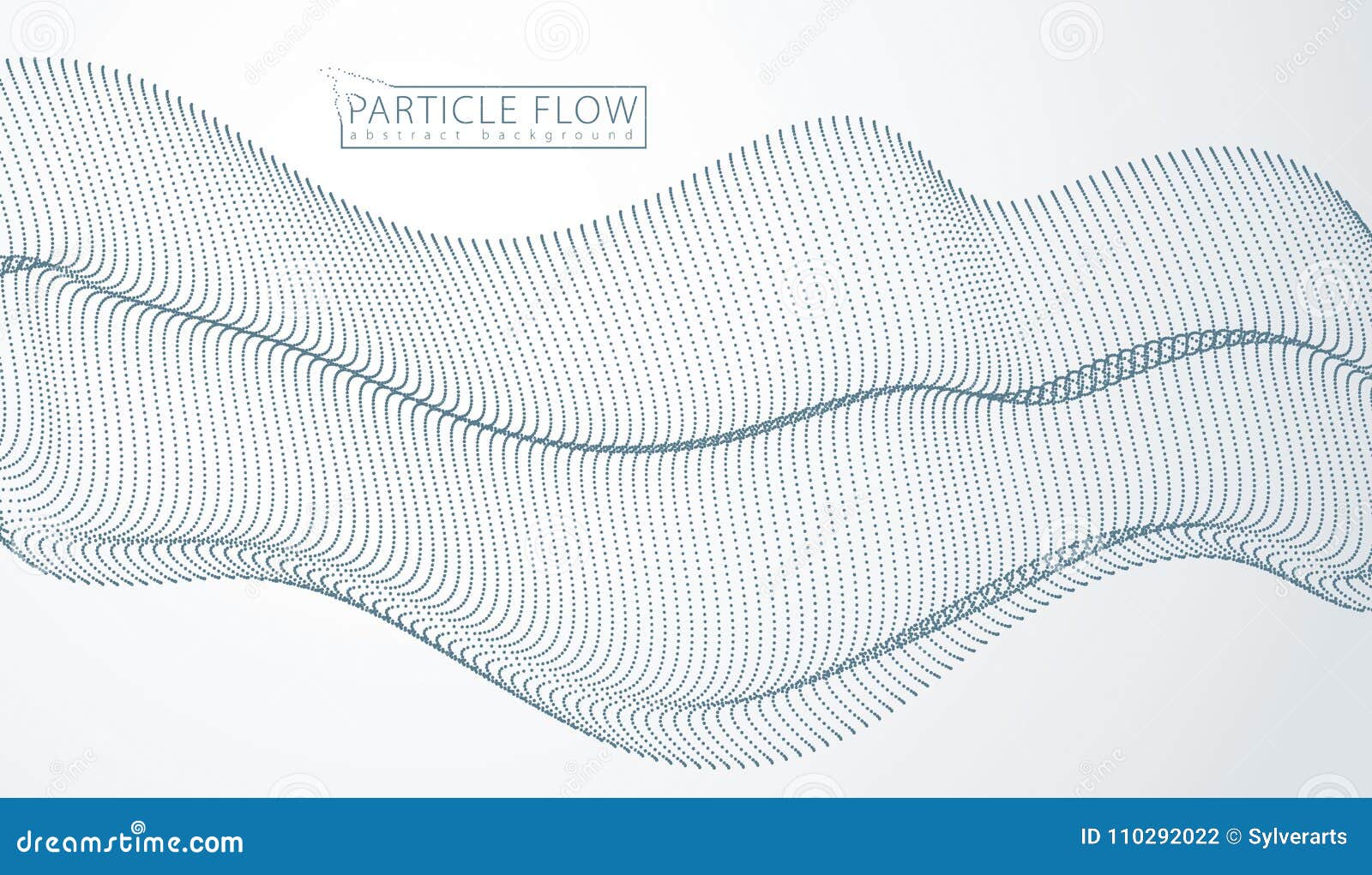 Array of Particles Flowing, Dynamic Sound Wave. 3d Vector Illustration ...