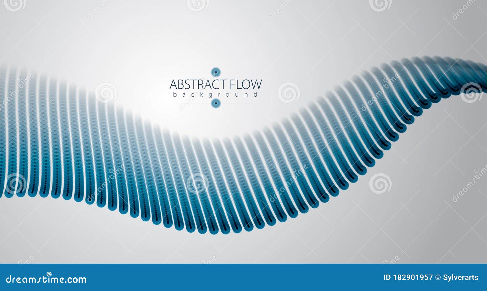 Array of Particles Flowing, Dynamic Sound Wave. 3d Vector Illustration ...