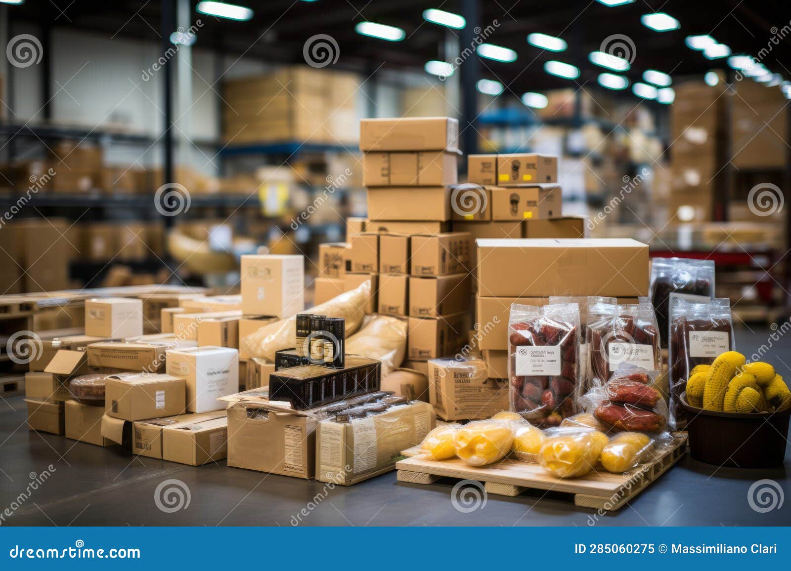An Array of Perfectly Packaged Products Ready for Distribution in a ...