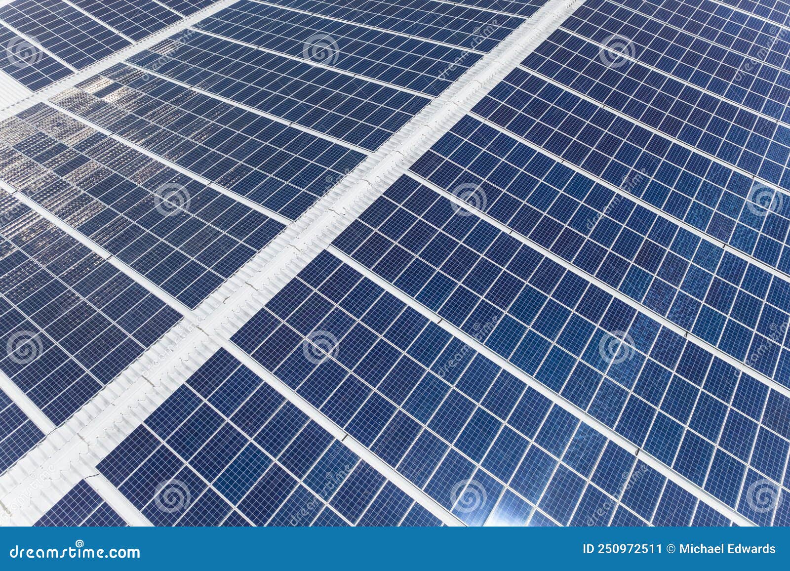 An Array of Polycrystalline Solar Panels Installed on the Roof of a Shopping Mall Stock Image ...