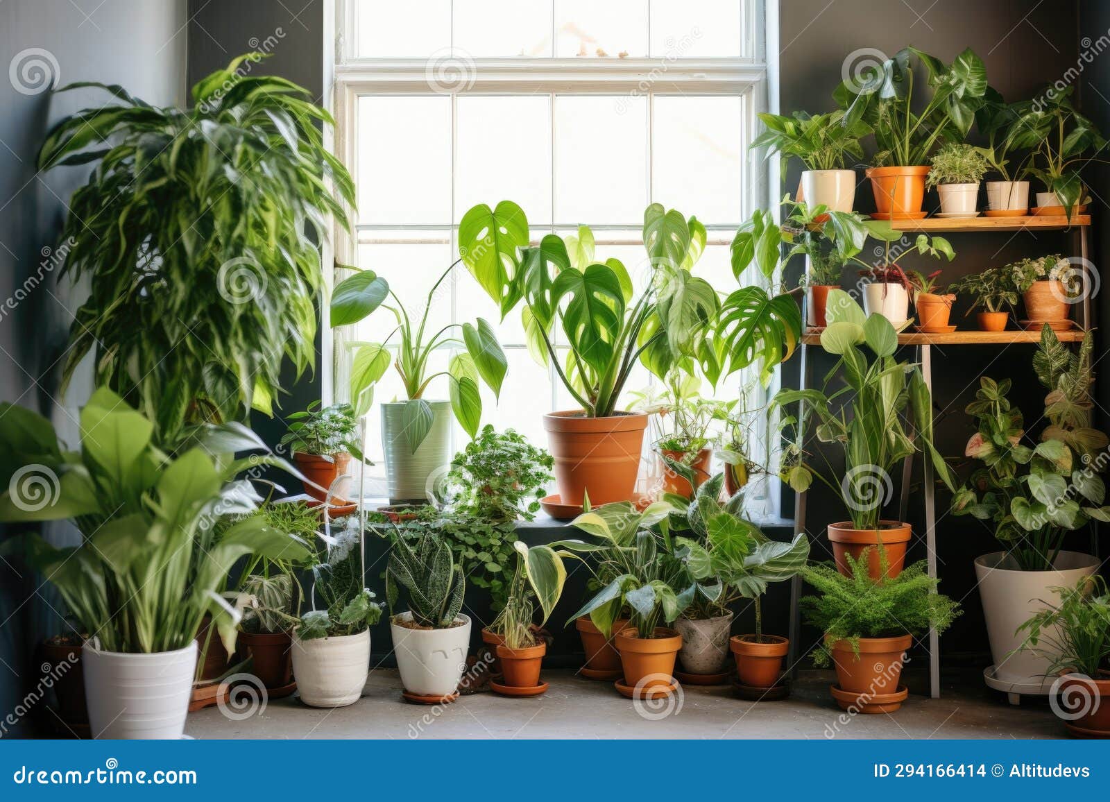 An Array of Potted Indoor Plants Stock Photo - Image of home, greenery ...