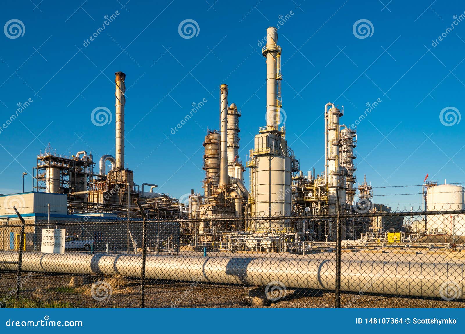 Chemical Refining Equipment at a Plant Stock Photo - Image of blue ...