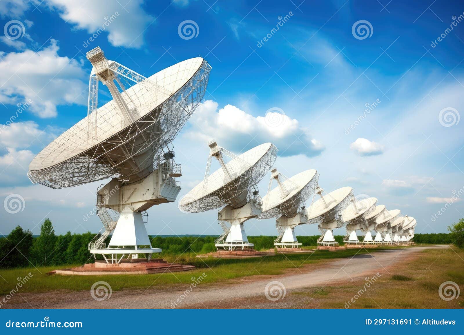 Array of Radio Antennas in Satellite Communication Station Stock Image ...