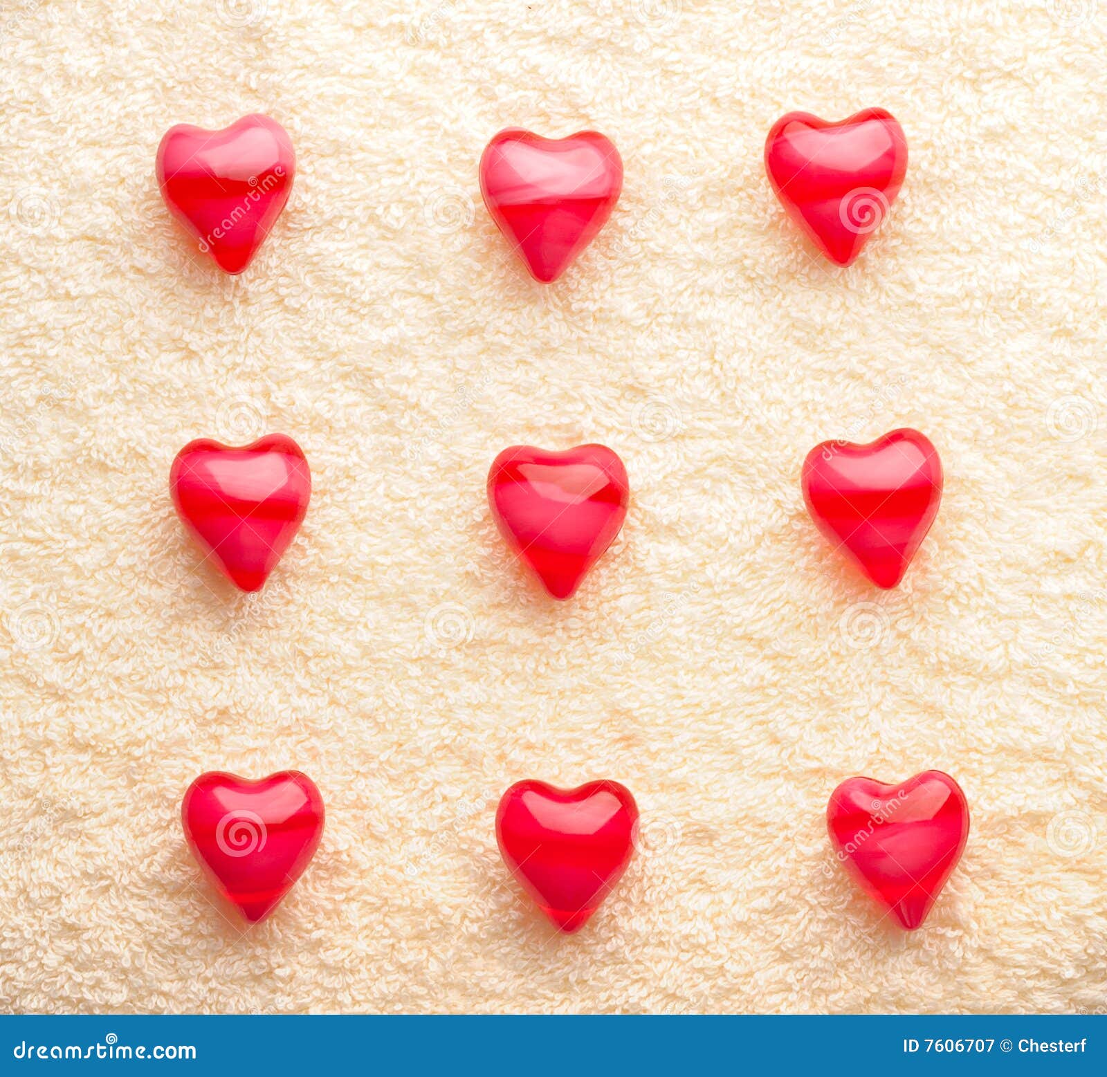 Array of Red Nine Hearts on Towel Stock Image - Image of liquid, care ...