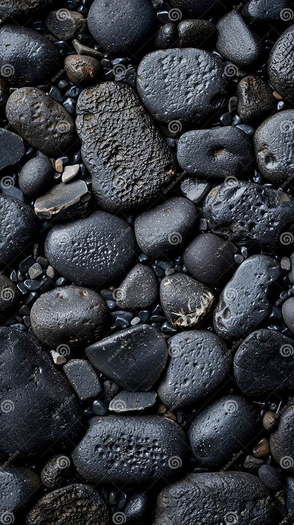An Array of Rugged, Dark Basalt Stones in Varying Shapes and Sizes ...