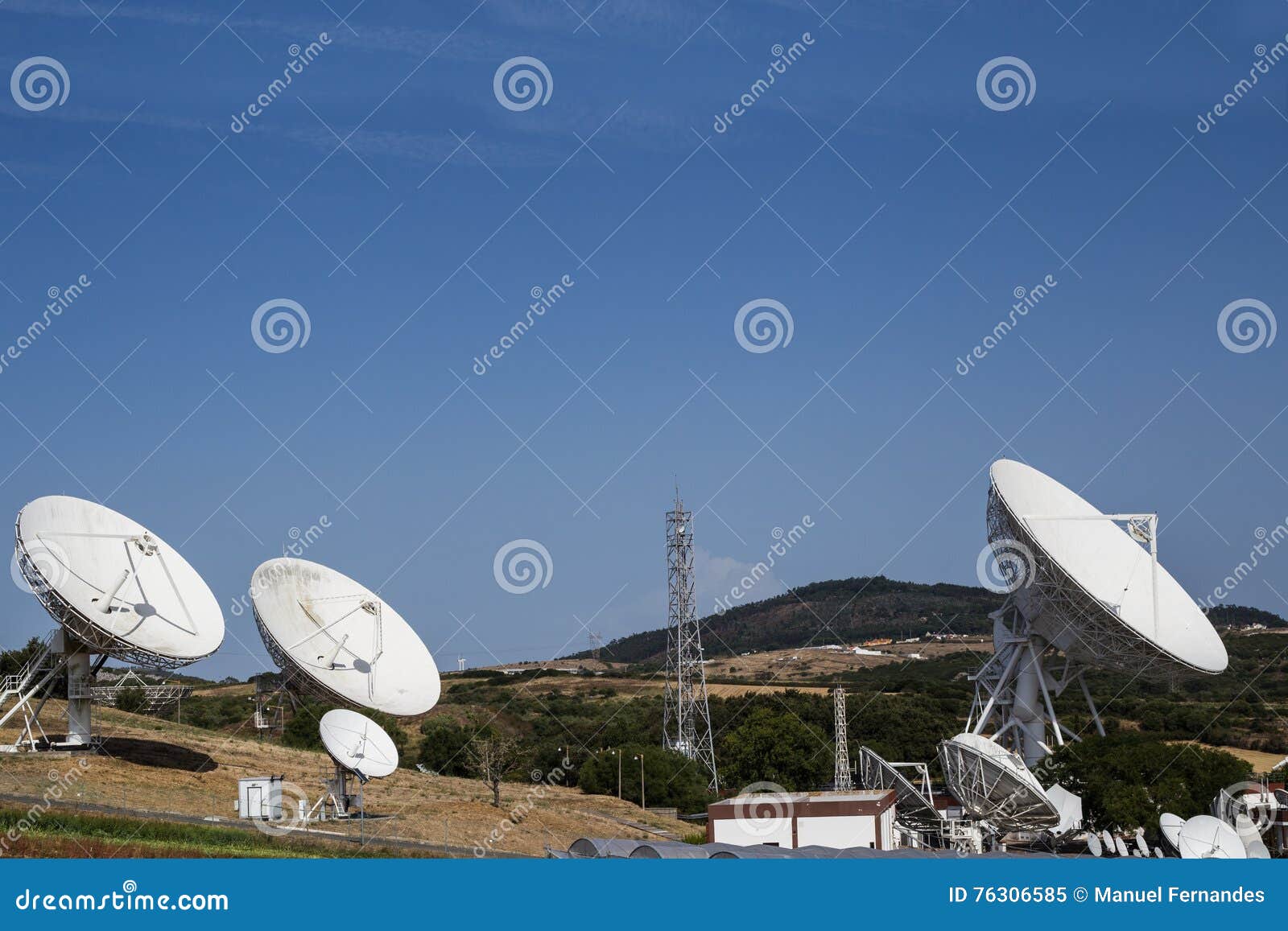 Array of satellite dishes stock image. Image of array - 76306585