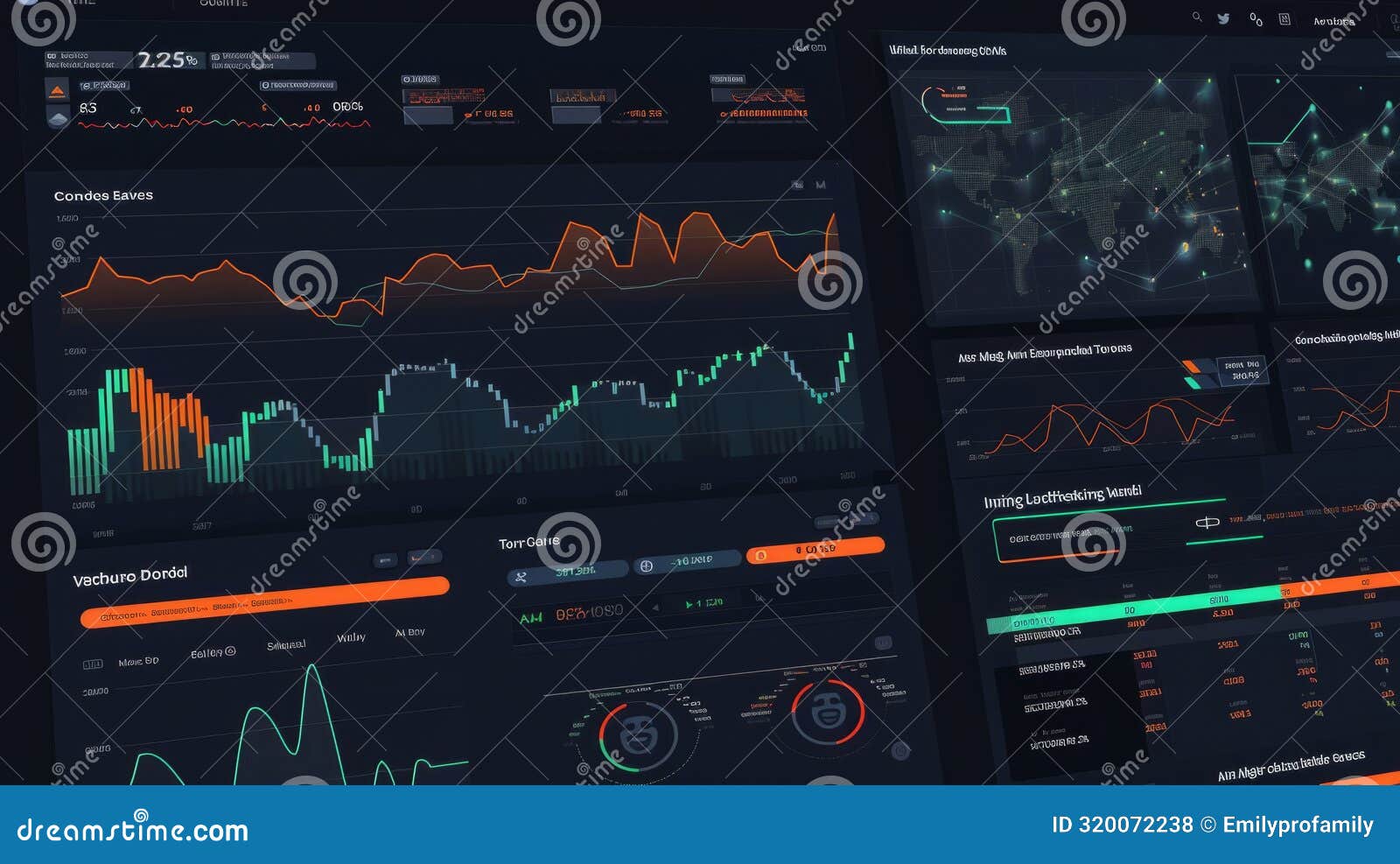 Array of Screens on Wall stock photo. Image of connection - 320072238