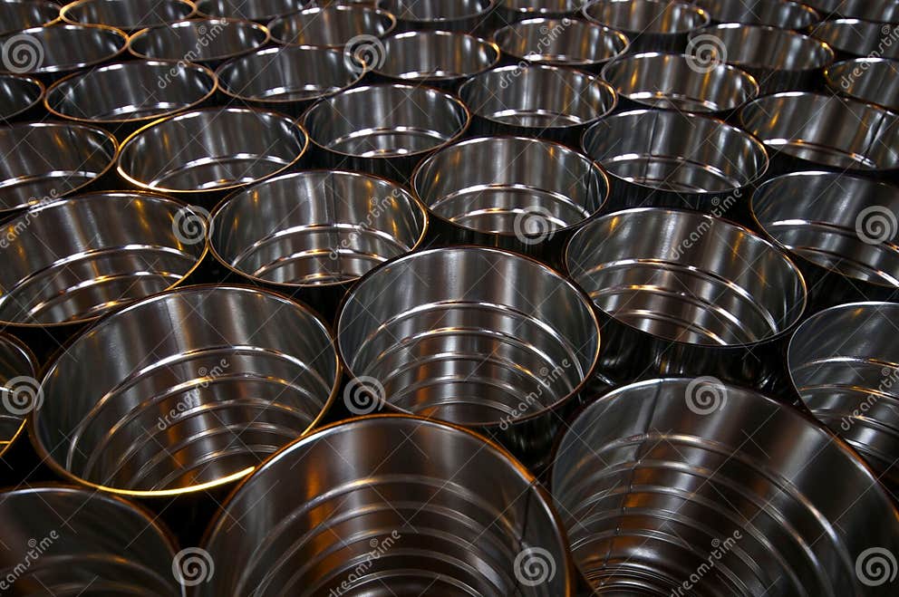 Array of Silver Metal Containers in Rows Stock Photo - Image of pattern ...