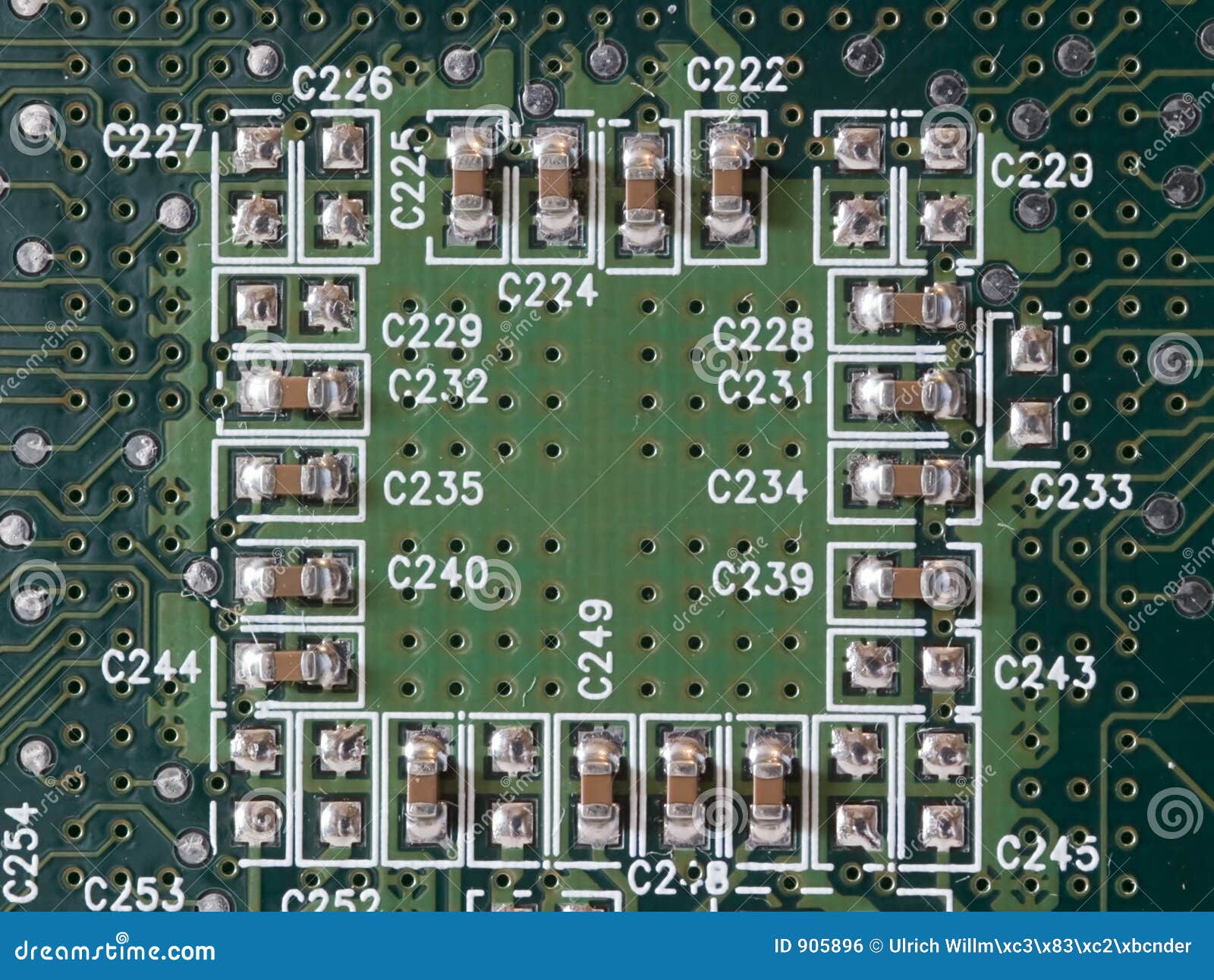 Array of SMDs stock photo. Image of close, structure, motherboard - 905896