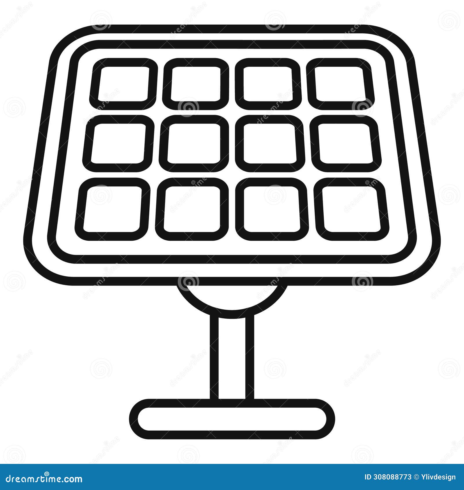 Array Solar Panel Icon Outline Vector. Heat Grid Sun Stock Illustration ...