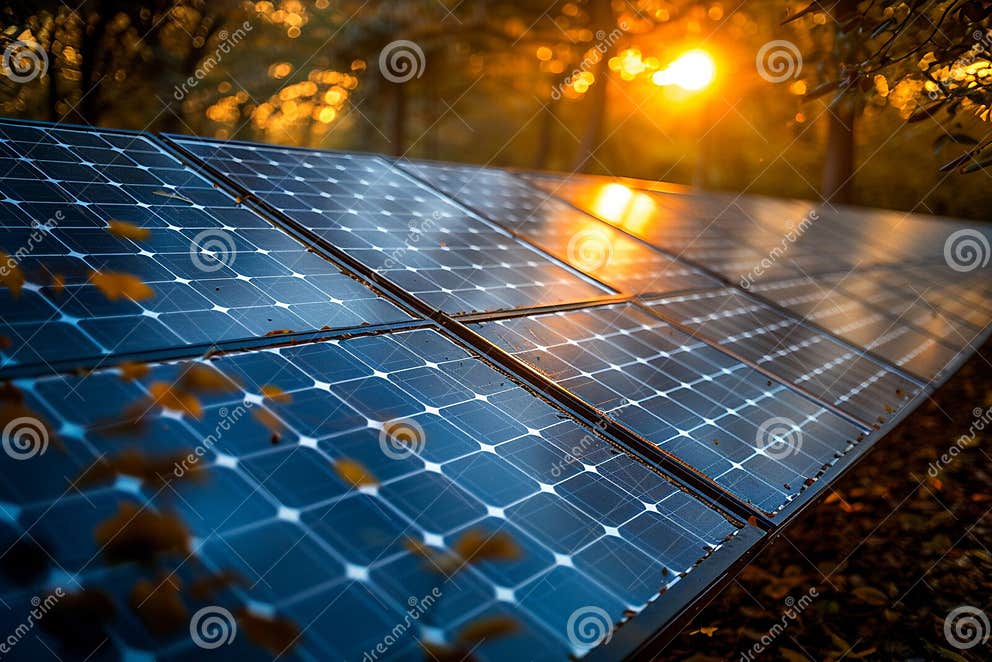 Array of solar panels stock image. Image of module, advantage - 312851803