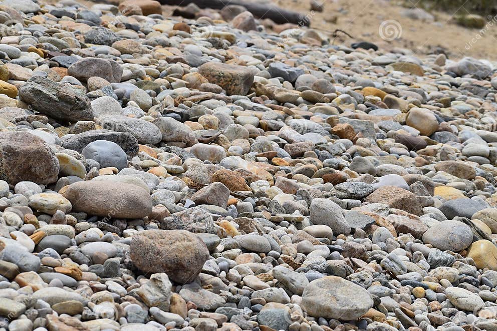 Array of Stones and Pebbles in a Tranquil Beach Setting Stock Photo ...