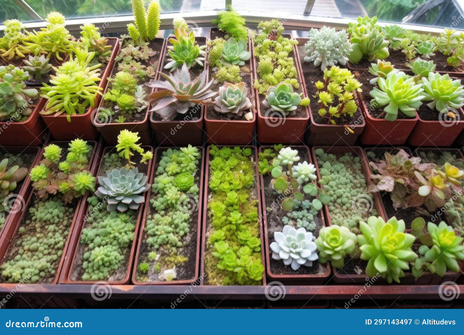 Array of Succulent Plants in an Urban Rooftop Garden Stock Image ...