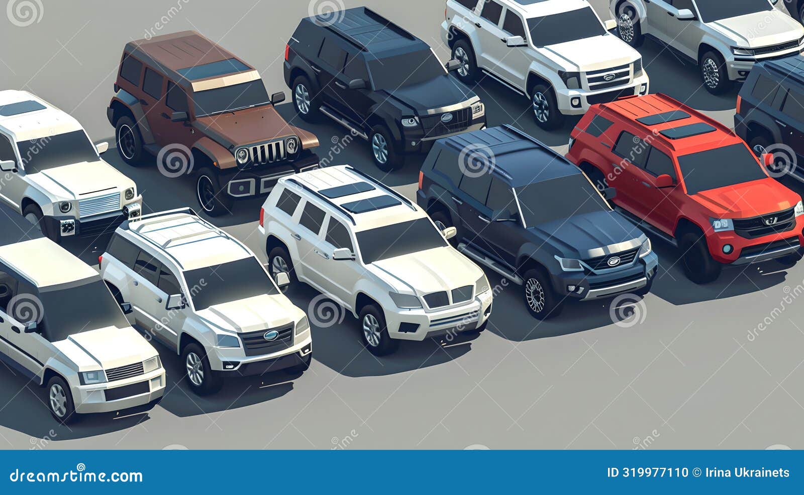 Array of SUVs and Trucks on Display, Diverse Vehicle Models ...