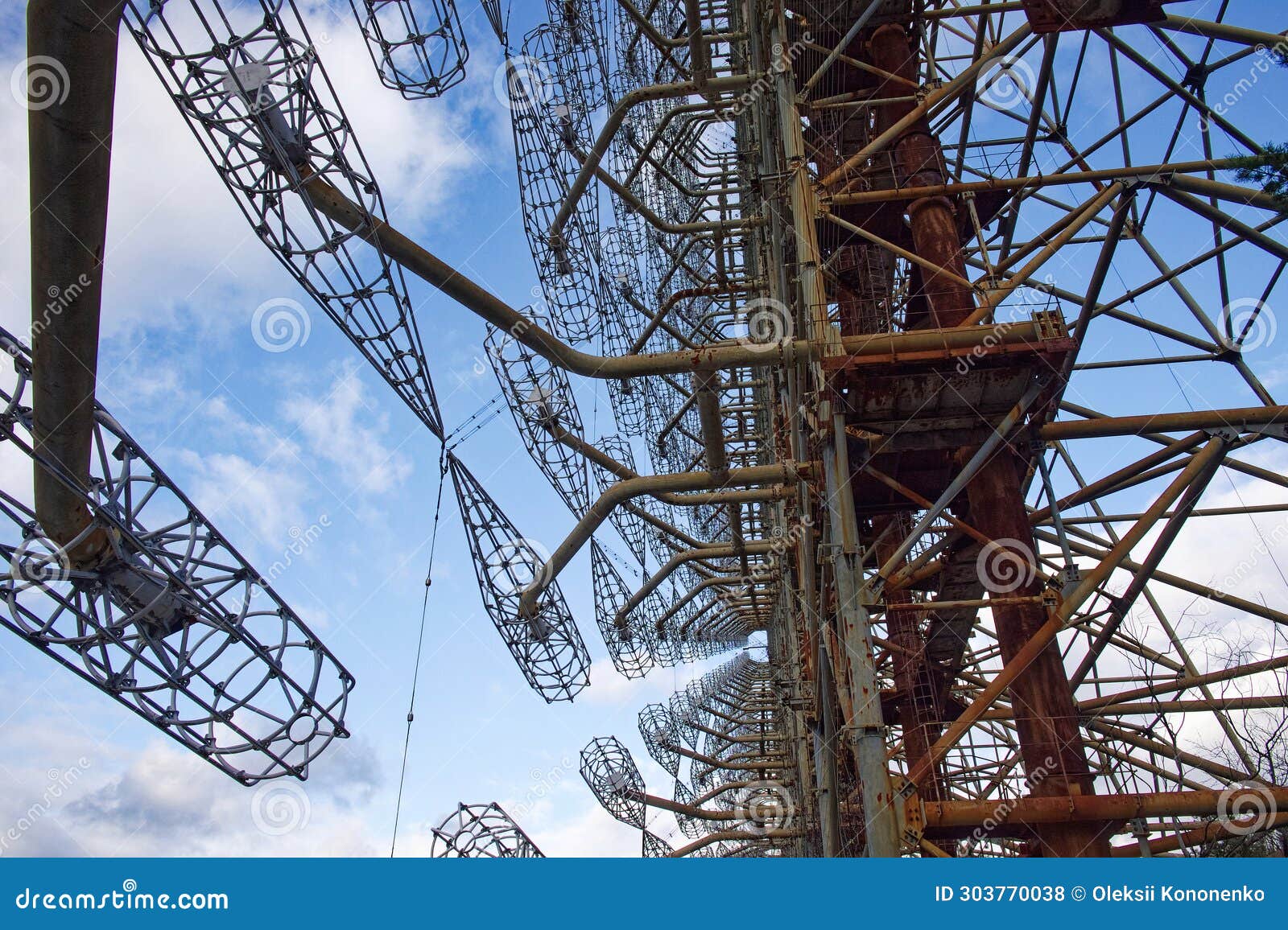 An Array of Tall, Rusting Structures with Intricate Wiring. Duga is a ...