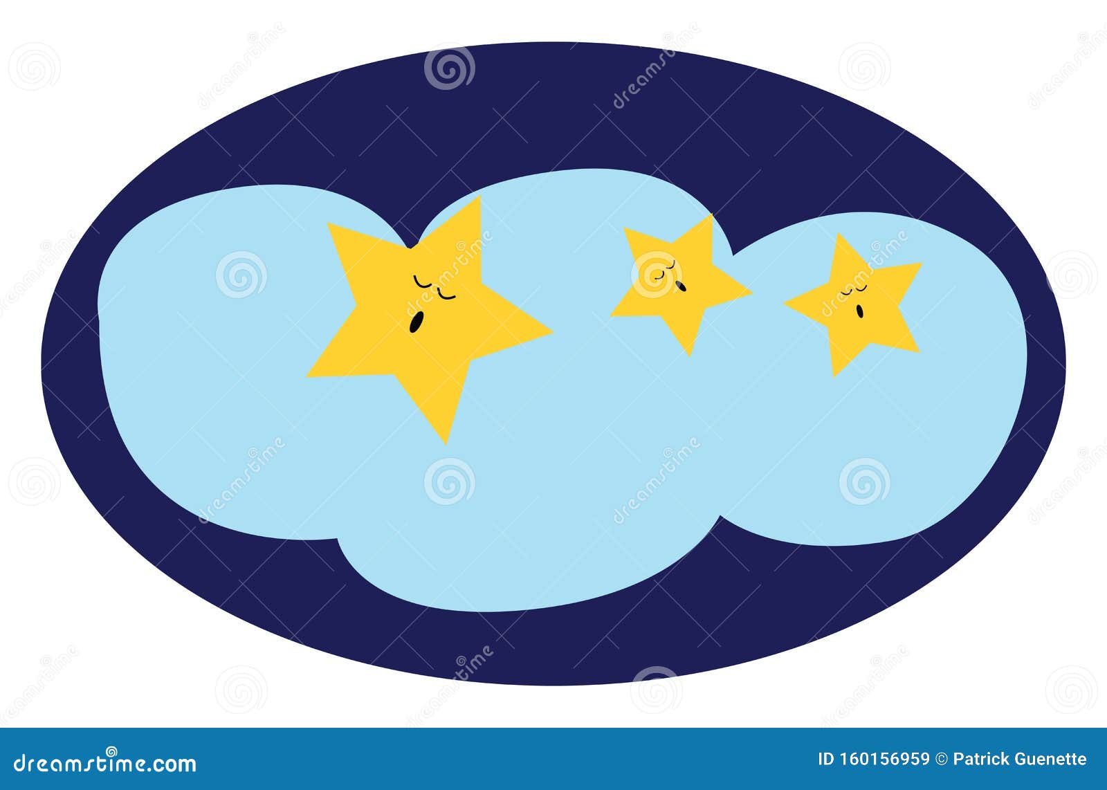 Sleeping Stars Vector or Color Illustration Stock Vector - Illustration ...