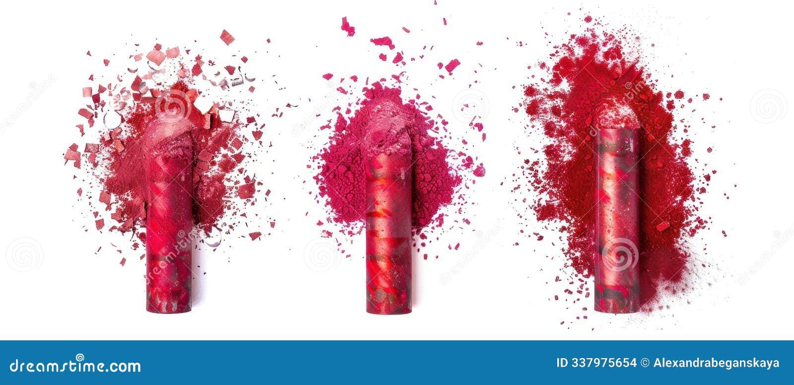 Array of Three Used Red Spray Cans on White Background Stock ...