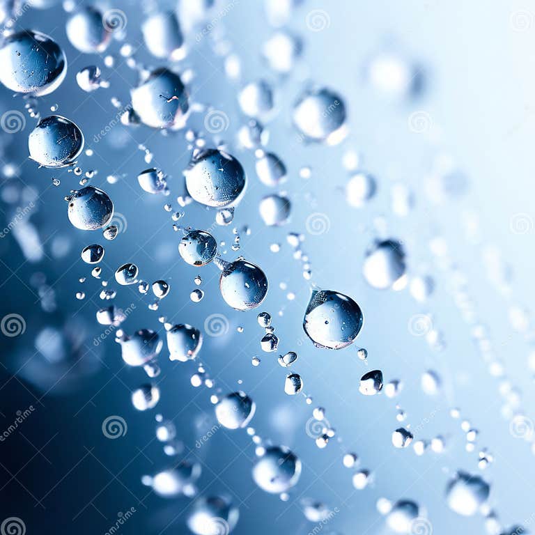 An Array of Tiny Droplets Arranged in a Cascading Motion Evokin Stock ...