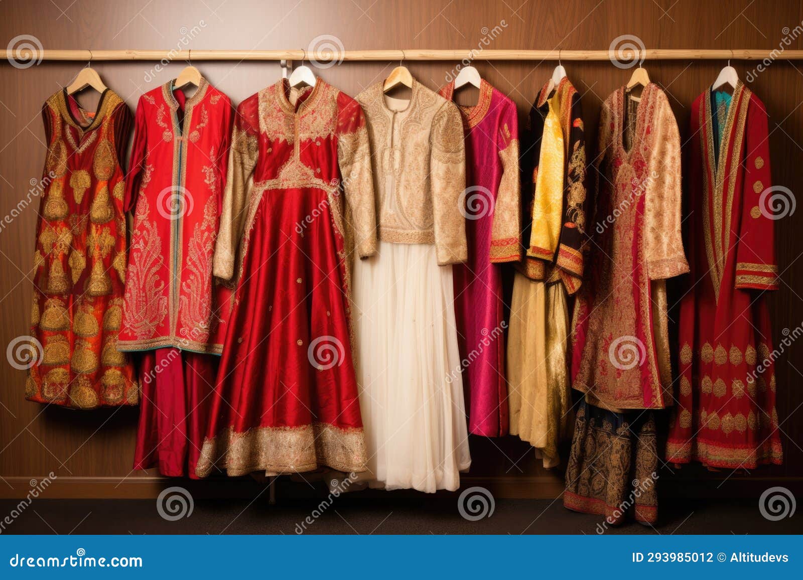 An Array of Traditional Wedding Garments from Different Cultures Stock ...
