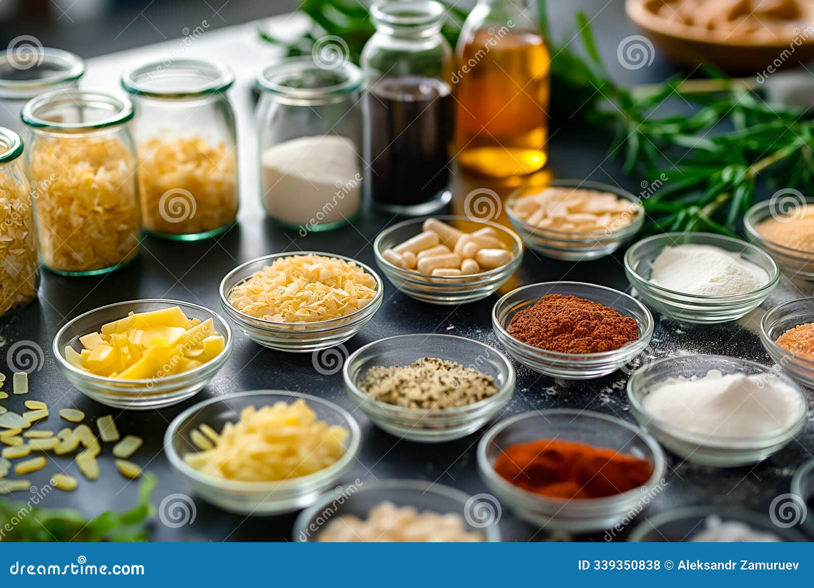 An Array of Various Spices, Grains, and Condiments is Displayed on a ...
