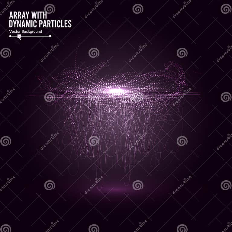Array Vector With Splash Emitted Particles Round Shape Of Visualization Abstract Background