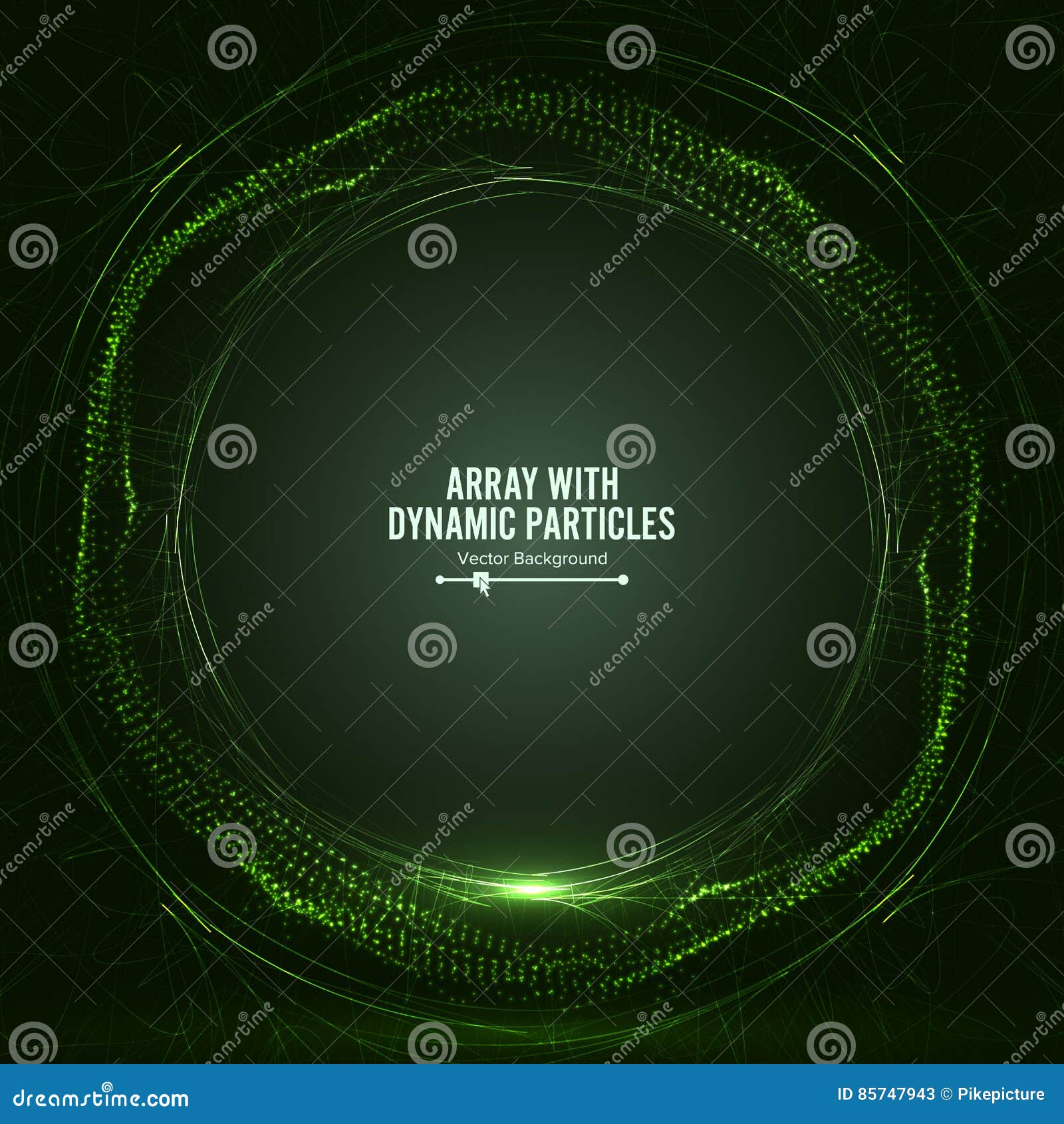 Array Vector With Splash Particles Connection Round Structure Digital Abstract Background