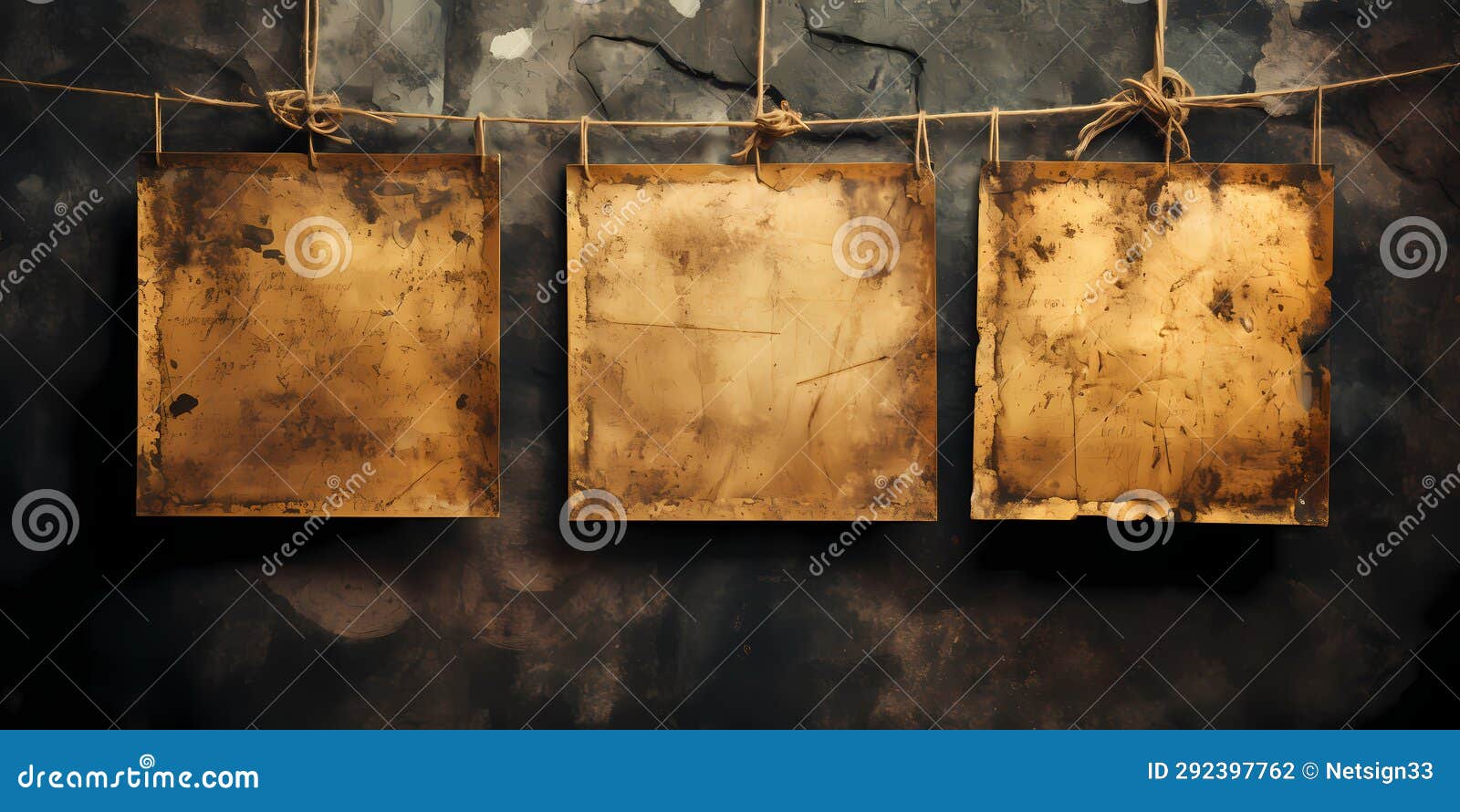 Group of Paper on a String stock illustration. Illustration of design ...