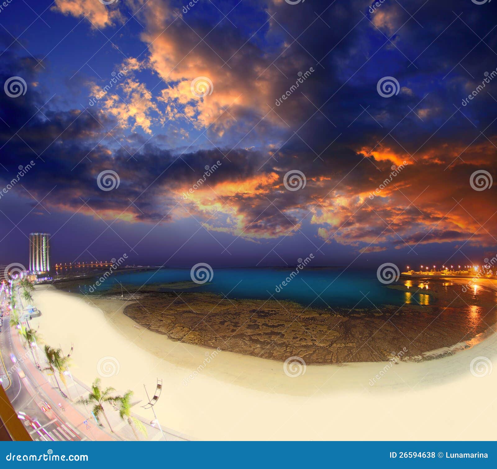 Arrecife Lanzarote Playa Del Reducto Beach Stock Photo - Image of ...