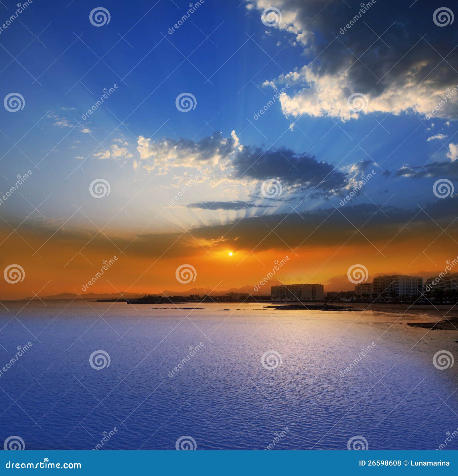 Arrecife Lanzarote Sunset in Reducto Beach Stock Photo - Image of playa ...