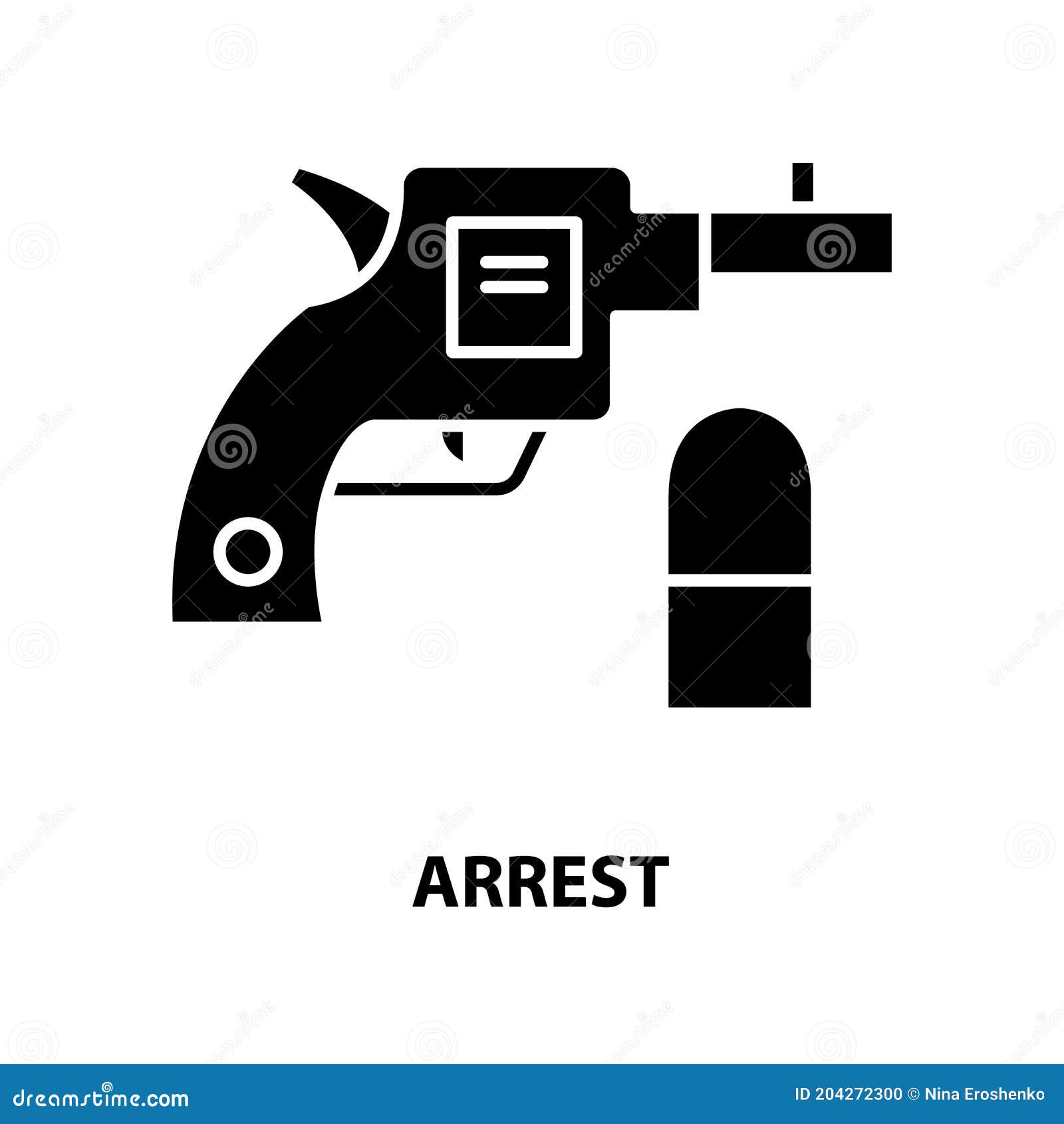 Arrest Icon, Black Vector Sign with Editable Strokes, Concept ...