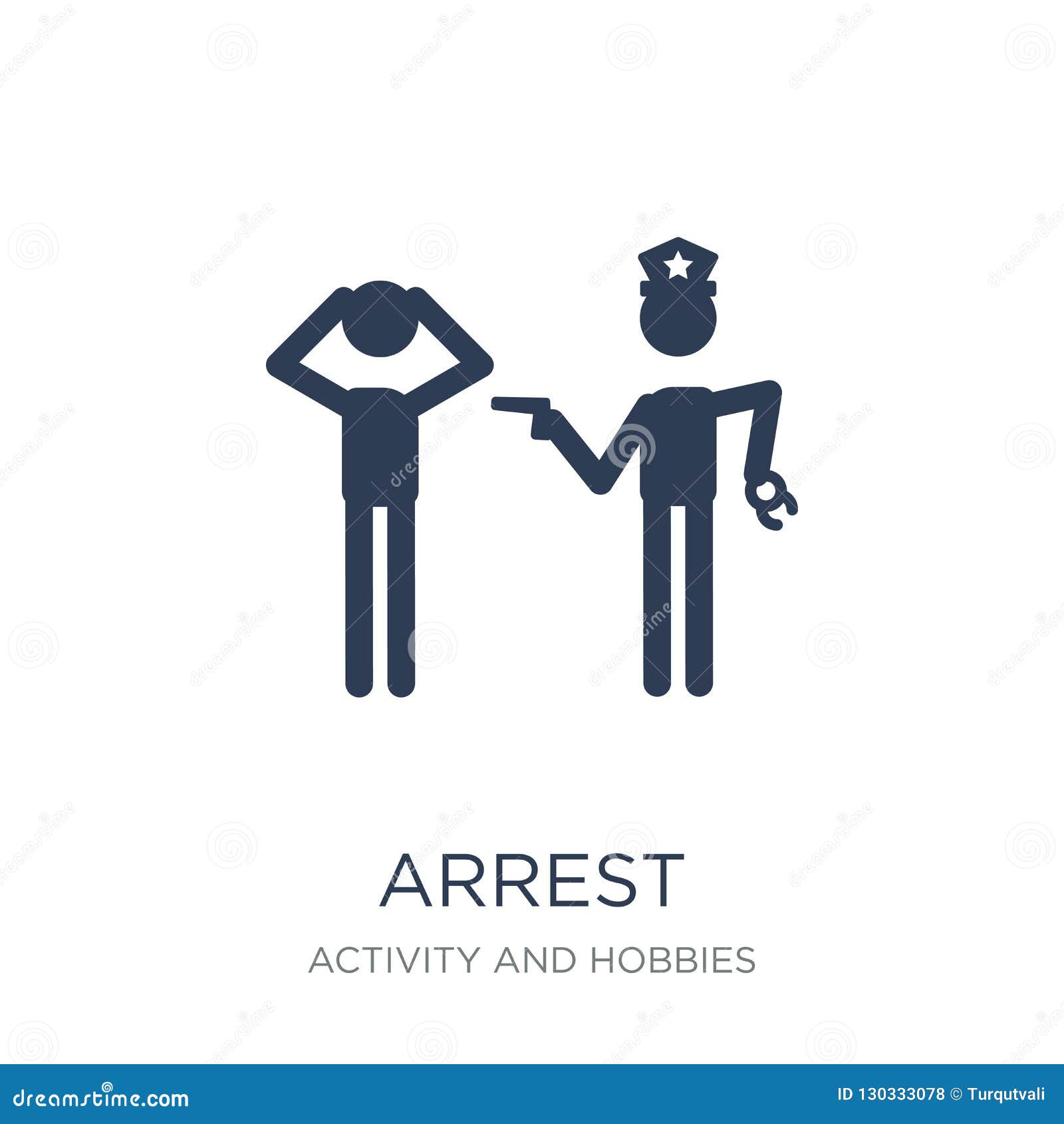 Arrest Icon. Trendy Flat Vector Arrest Icon on White Background Stock ...
