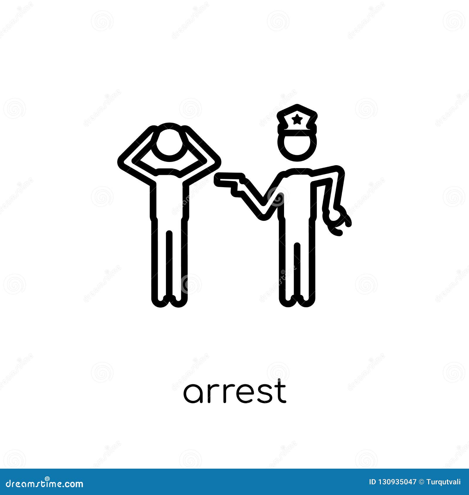 Arrest Icon. Trendy Modern Flat Linear Vector Arrest Icon on White ...