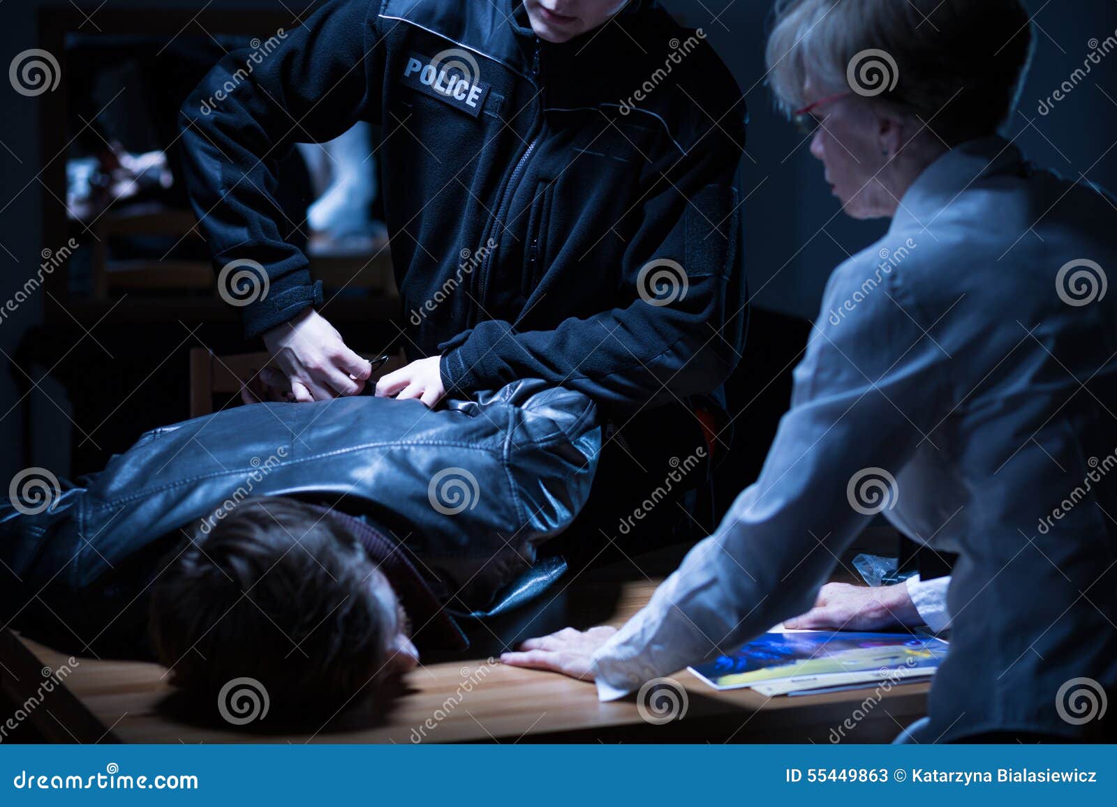 Arrest in Interrogation Room Stock Image - Image of cops, adults: 55449863