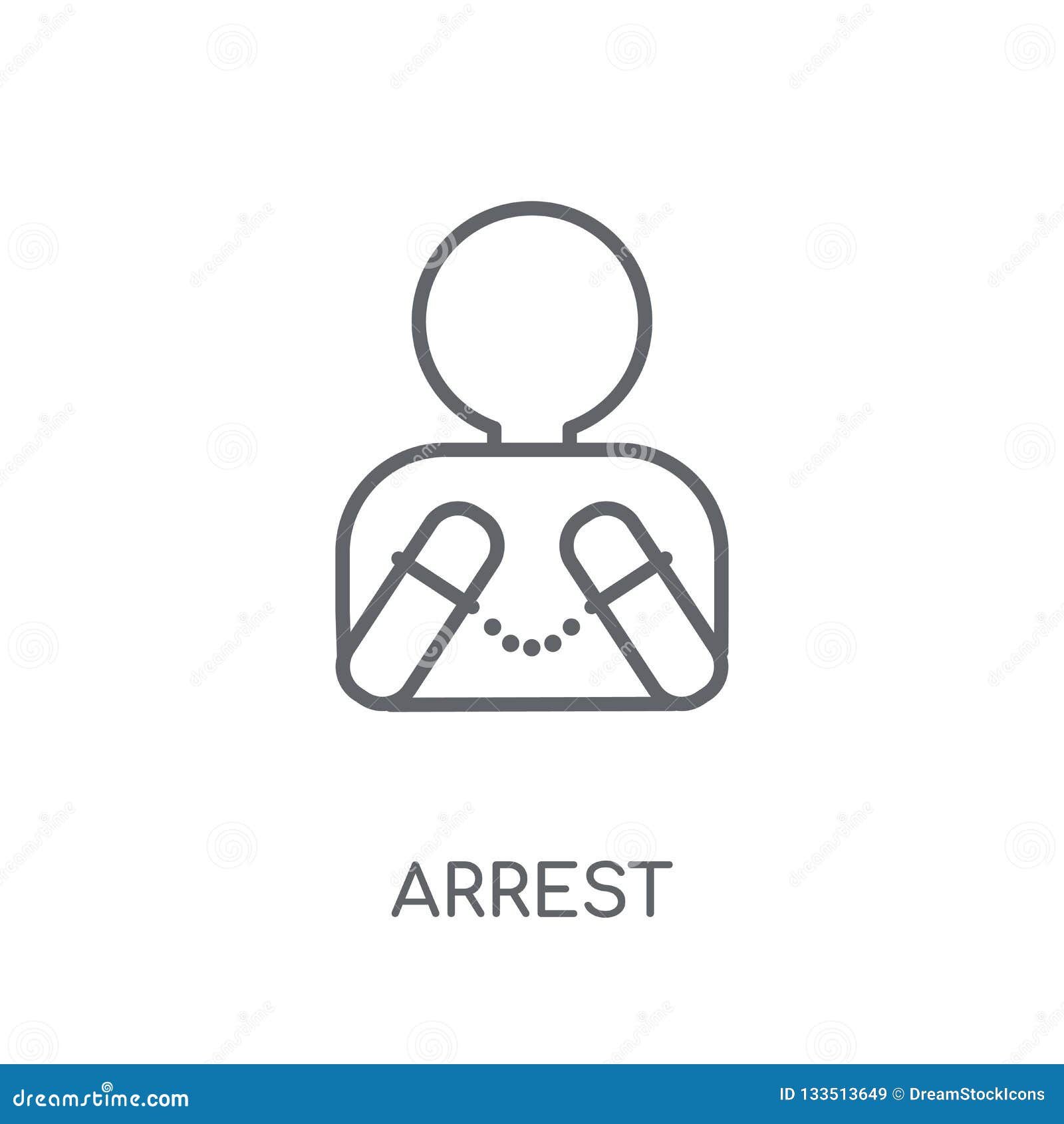 Arrest Linear Icon. Modern Outline Arrest Logo Concept on White Stock ...