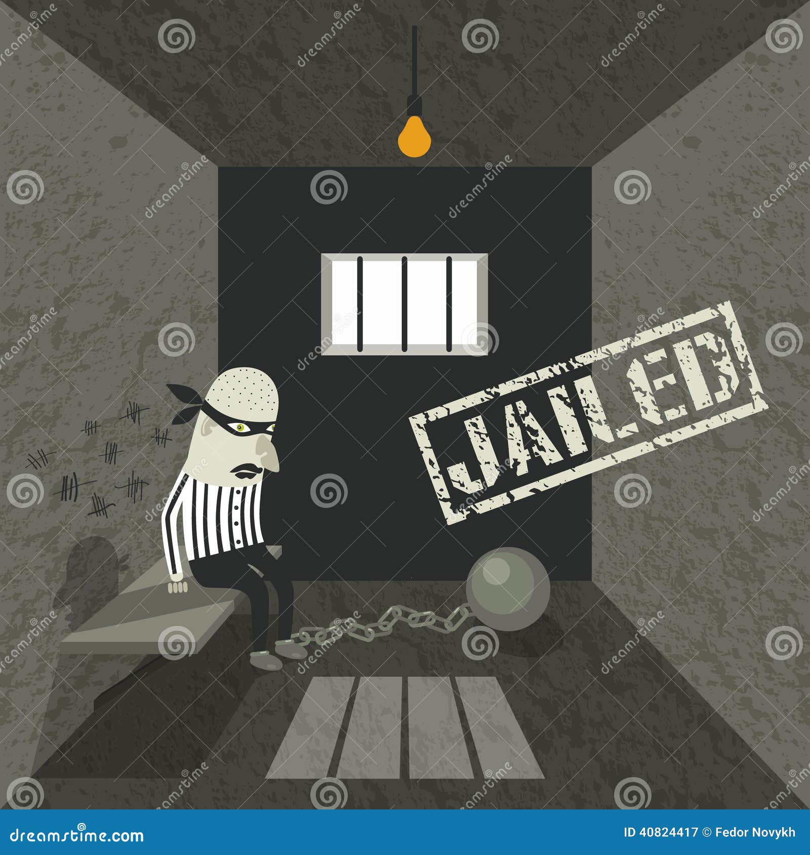 Arrestado y encarcelado ilustración del vector. Ilustración de vendaje ...