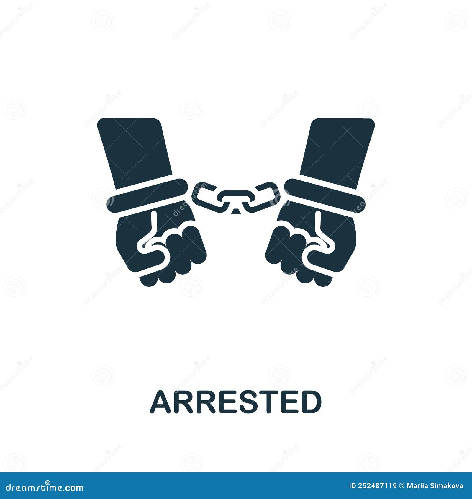 Arrested Icon. Monochrome Simple Line Protest Icon for Templates, Web ...