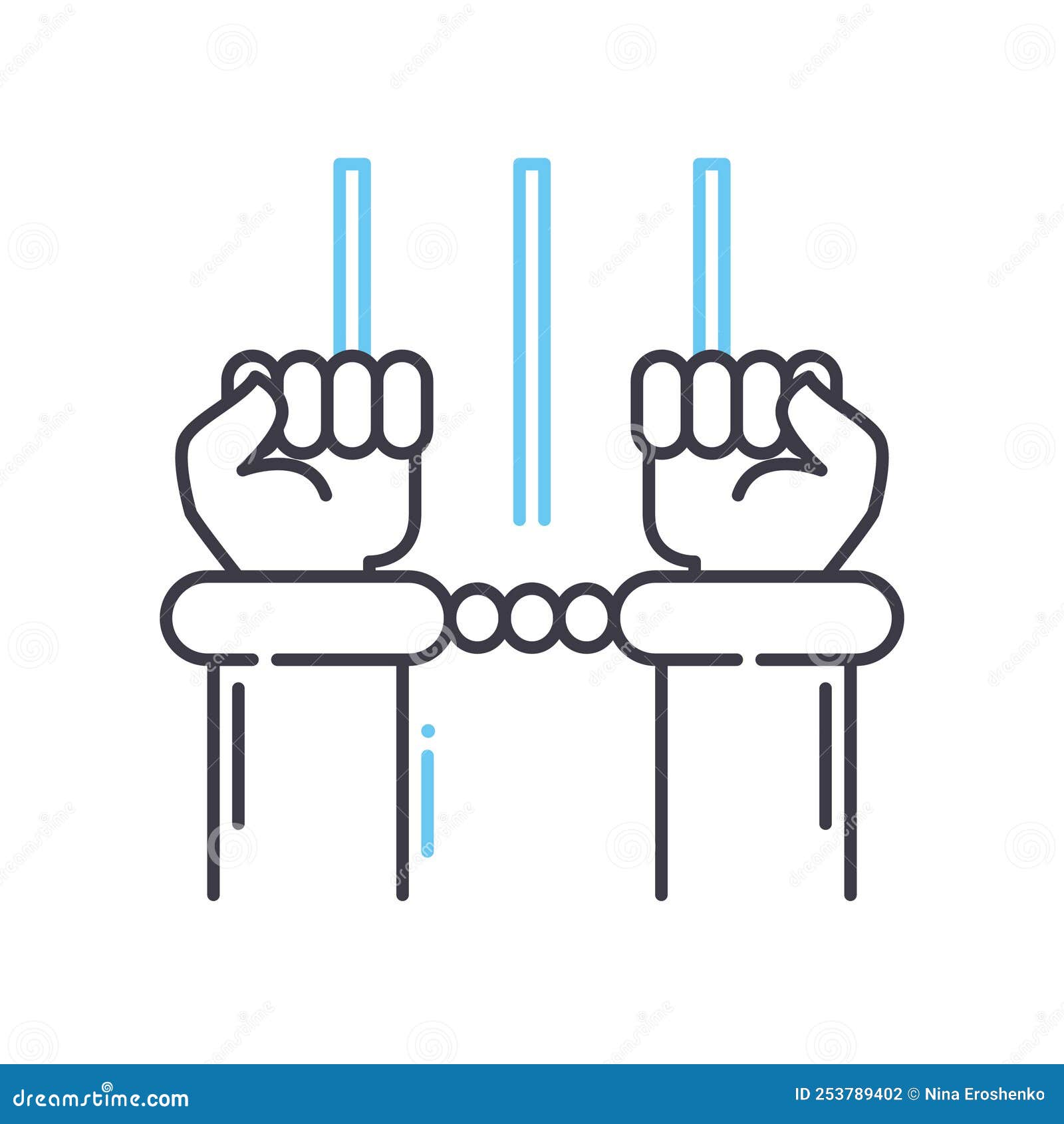 Arrested Line Icon, Outline Symbol, Vector Illustration, Concept Sign ...