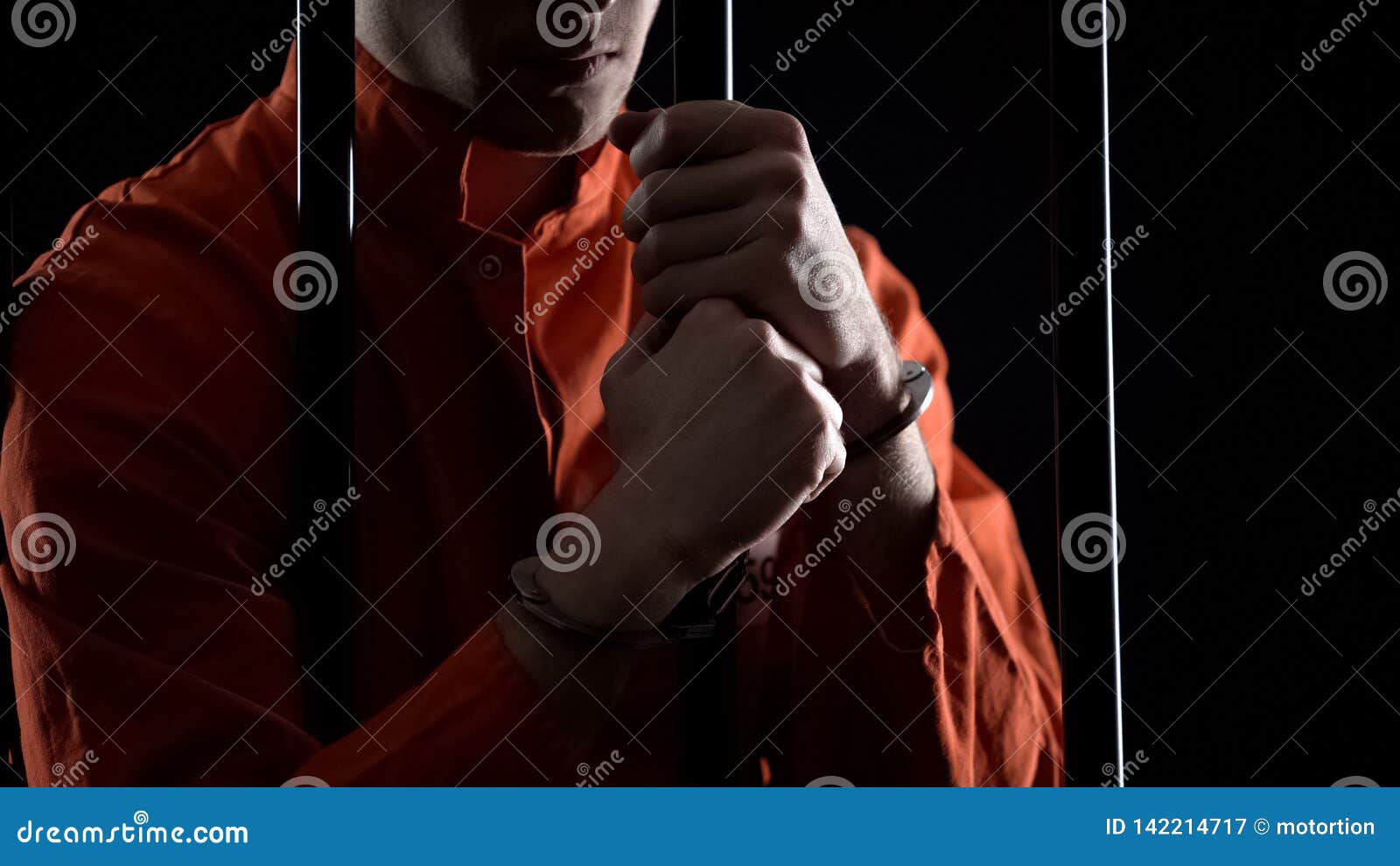 Arrested Man in Handcuffs Behind Bars Feeling Angry about Failed ...