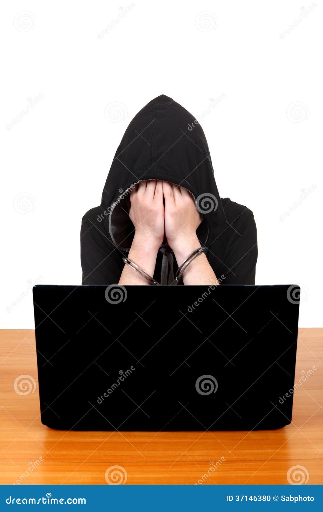Arrested Man with Laptop stock photo. Image of hide, justice - 37146380