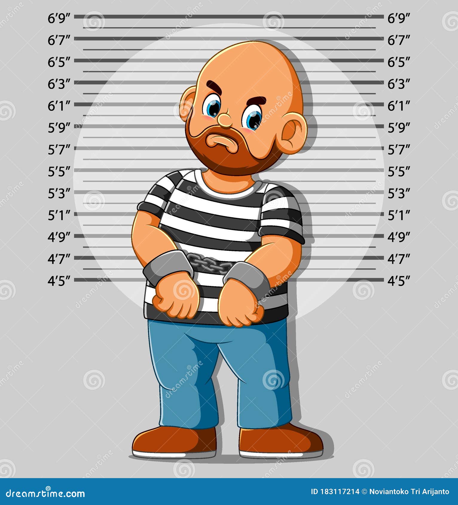 Arrested Man Posing For Mugshot Holding A Signboard Cartoon Vector ...